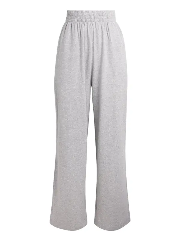 SKIMS Stretch-cotton Wide-leg Sweatpants - Grey