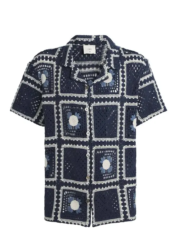CHE Crocheted Tejer Shirt - Navy