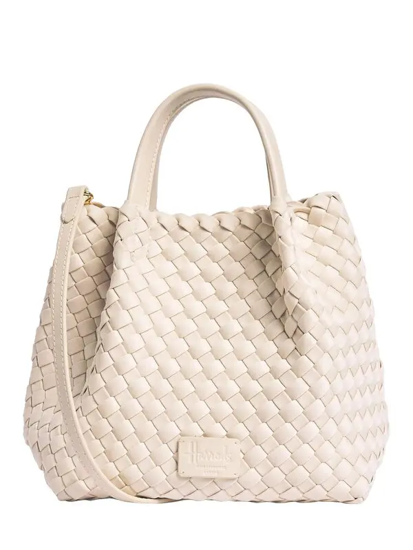 Harrods Mini Woven Tote Bag - Ivory