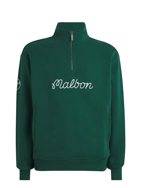 MALBON Collegiate Quarter-zip Sweatshirt - Green