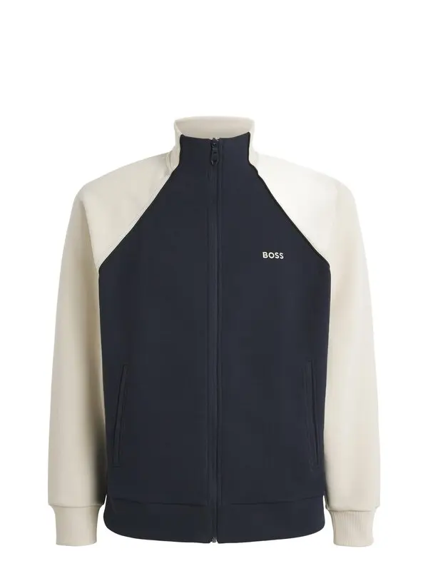 BOSS Cotton-blend Zip-up Sweatshirt - Blue