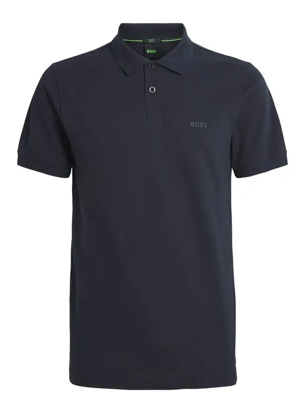 BOSS Stretch-cotton Logo Polo Shirt - Blue