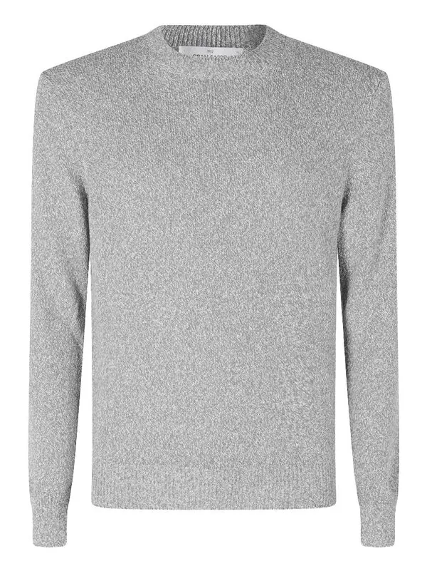 GRAN SASSO Marl Knit Crew Neck Sweater - Grey