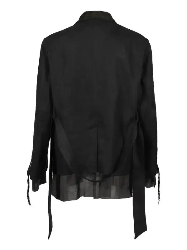 MIDORIKAWA Lace-detail Panelled Blazer - Black