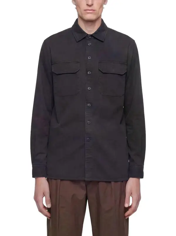 WHITE SAND Cotton Shirt Jacket - Blue