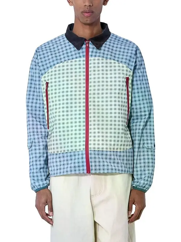 METALWOOD STUDIO Double Plaid Zip Jacket - Blue