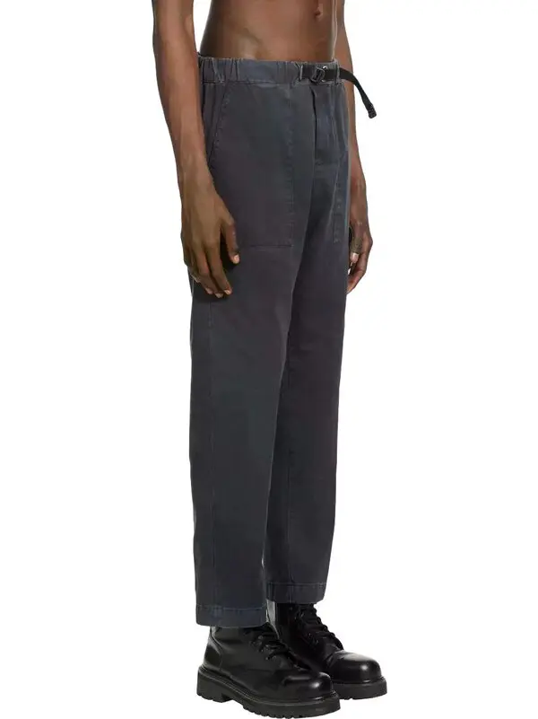WHITE SAND Belted Cotton Trousers - Grey