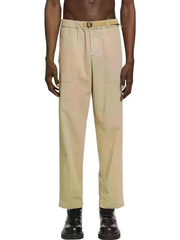 WHITE SAND Belted Cotton Trousers - Neutrals