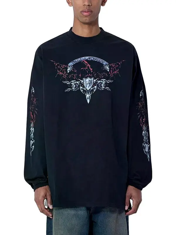Vetements Graphic-print Long-sleeved T-shirt - Black