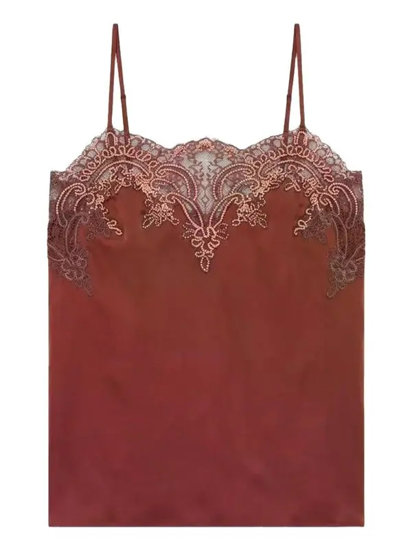 FORTELA Brianne Lace-trimmed Sleeveless Blouse - Brown