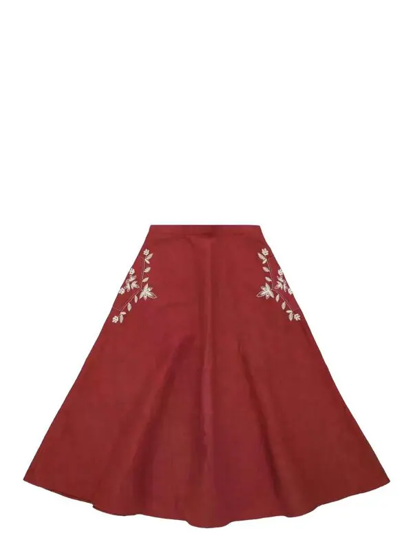FORTELA Nicole Embroidered Skirt - Red