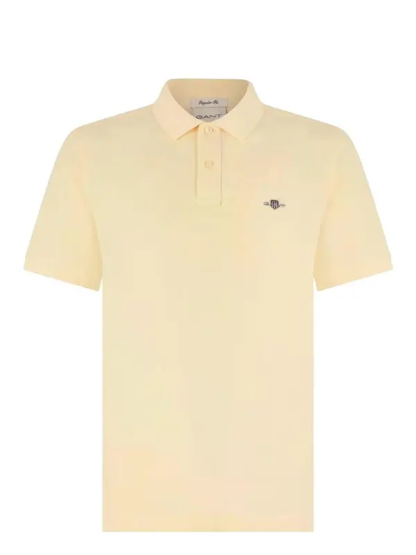 Gant Logo-embroidered Cotton Polo Shirt - Yellow