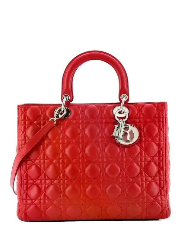 Dior Lady Large Tote Bag - Red
