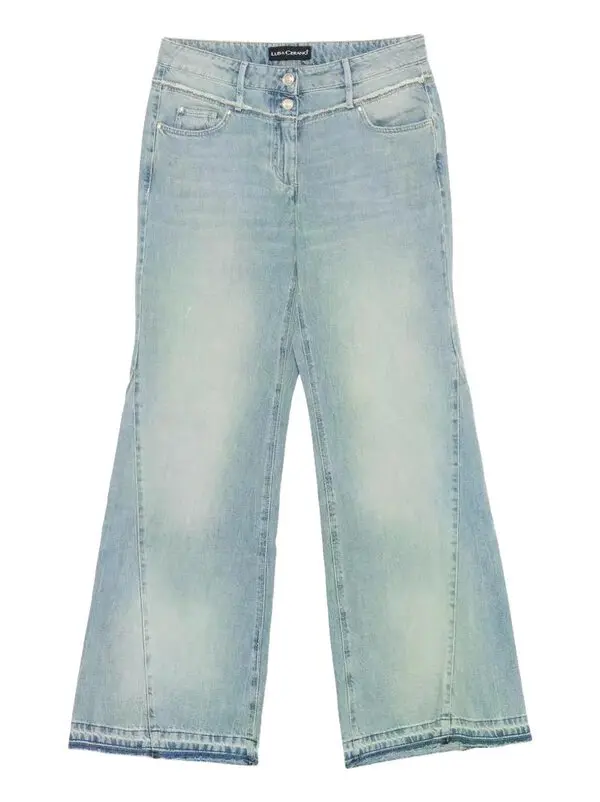 LUISA CERANO Panelled Jeans With Frayed Edges - Blue