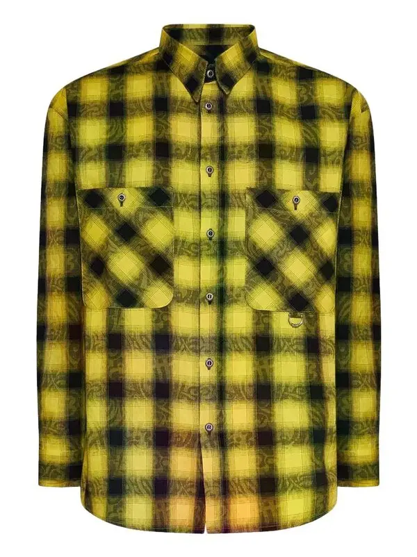 John Richmond Chest-pocket Checked Shirt - Yellow