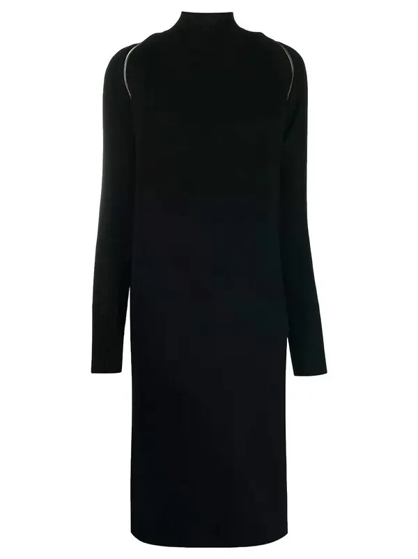 DIESEL® Wool Roll Neck Knit Dress - Black