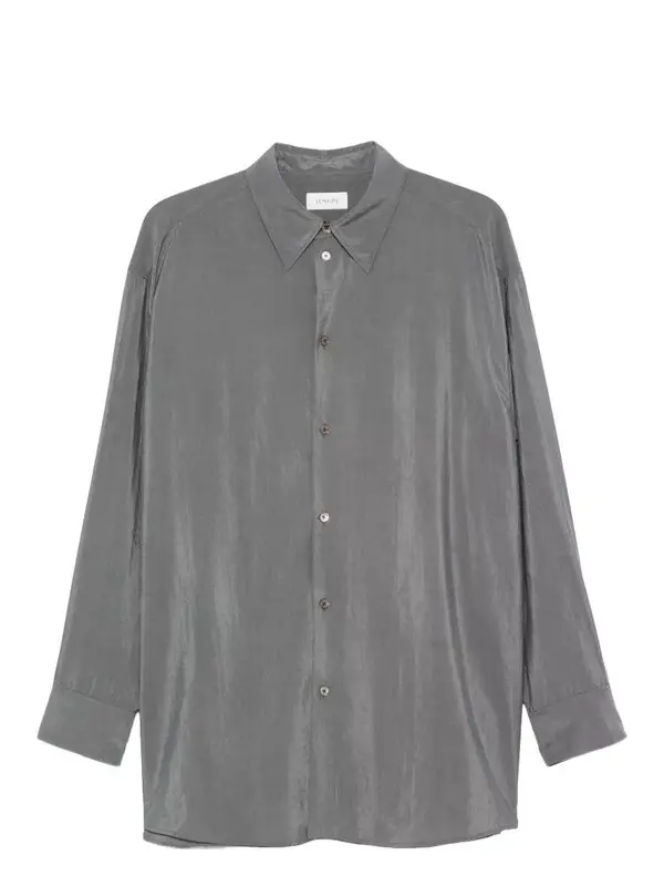 LEMAIRE Shimmering Finish Point Collar Shirt - Grey