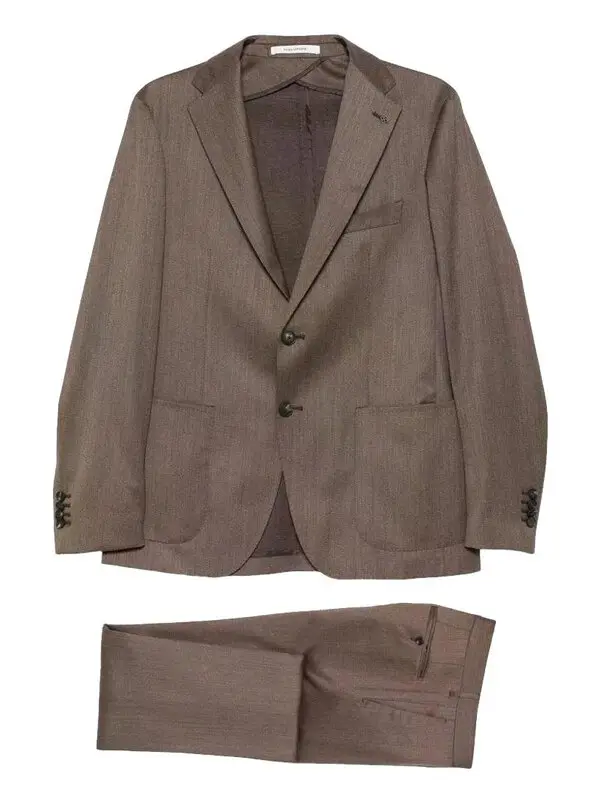 Tagliatore Single-breasted Notched-lapel Suit - Brown