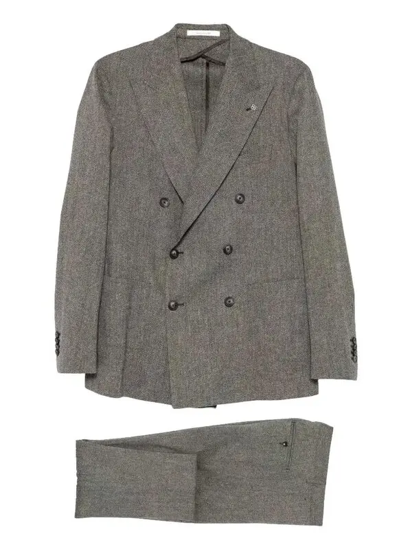 Tagliatore Double-breasted Peaked-lapel Suit - Grey