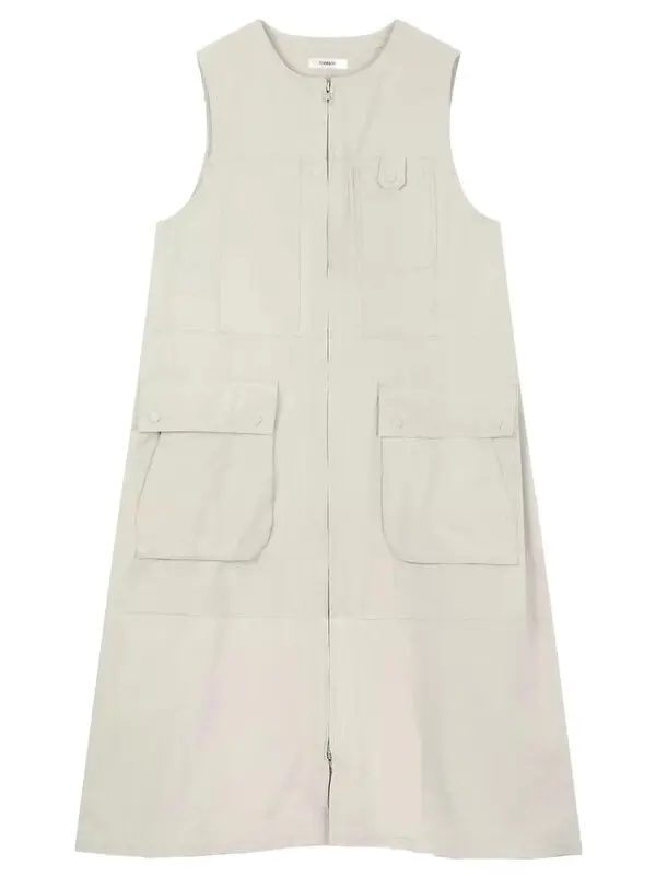 STUDIO TOMBOY Zip-up Cargo Pocket Dress - Neutrals