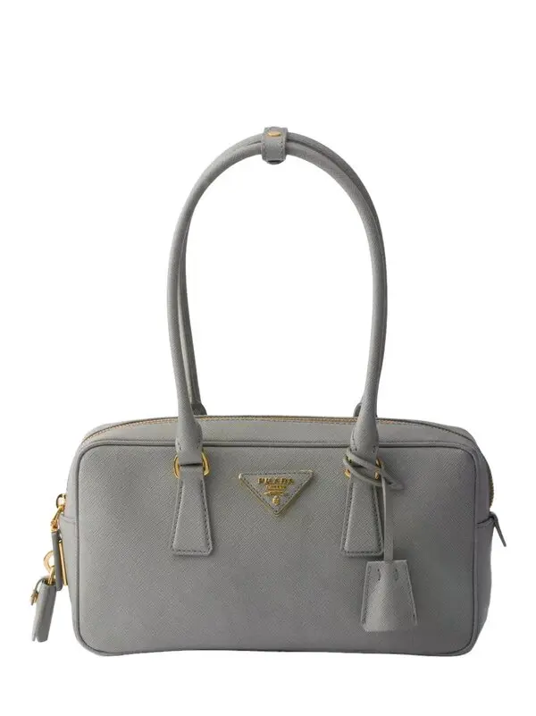 Prada Saffiano Leather Top Handle Bag - Grey