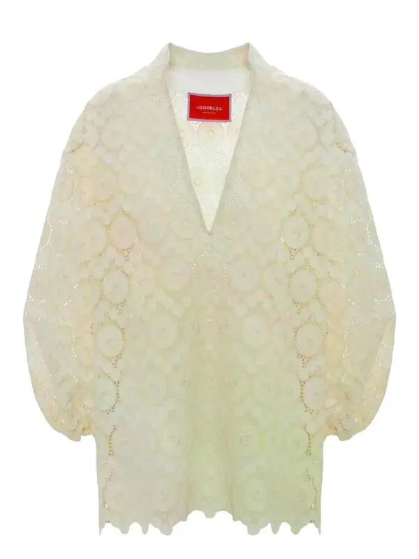 La DoubleJ Jackie Macramé Top - Neutrals
