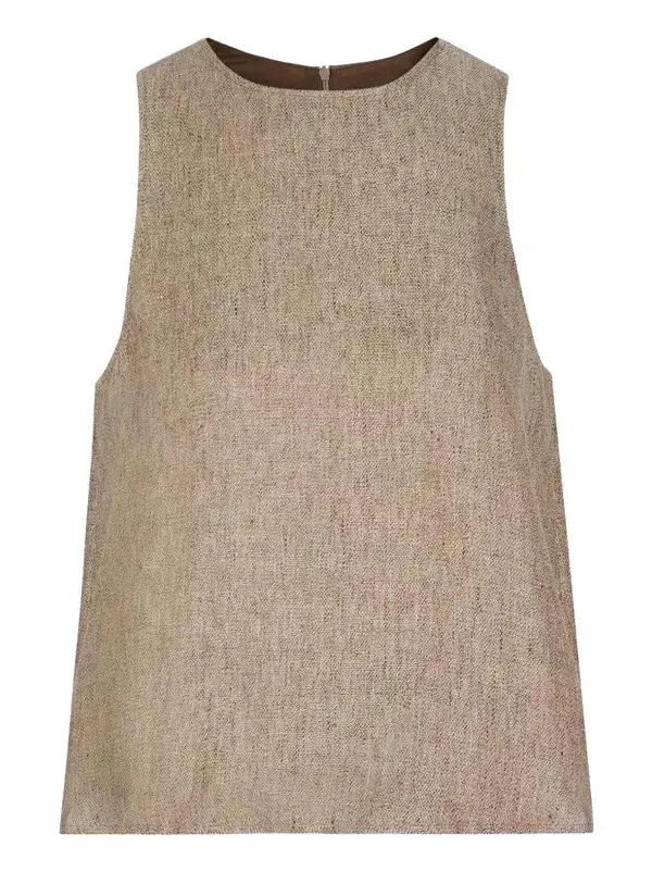 Emporio Armani Sleeveless Textured Top - Neutrals