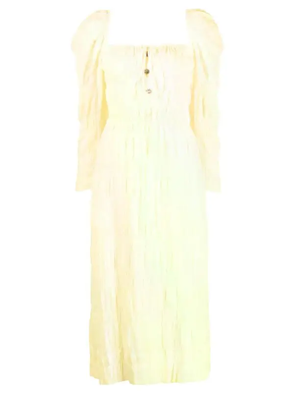 REJINA PYO Nora Puff-sleeve Midi Dress - Yellow