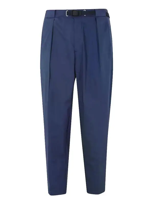 WHITE SAND Belted Pleated Trousers - Blue