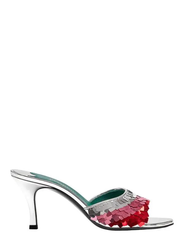 FLORRIE Bb 75mm Sequin Mule - Silver