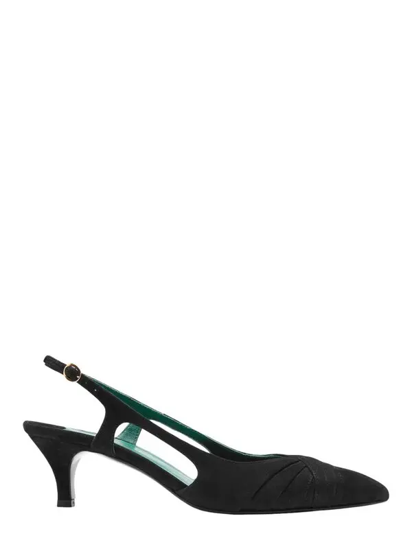FLORRIE Maude 50mm Slingback Suede Pumps - Black