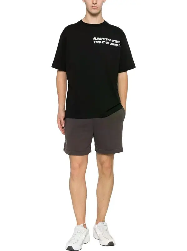 GEORGE. George Slogan And Barcode Print T-shirt - Black