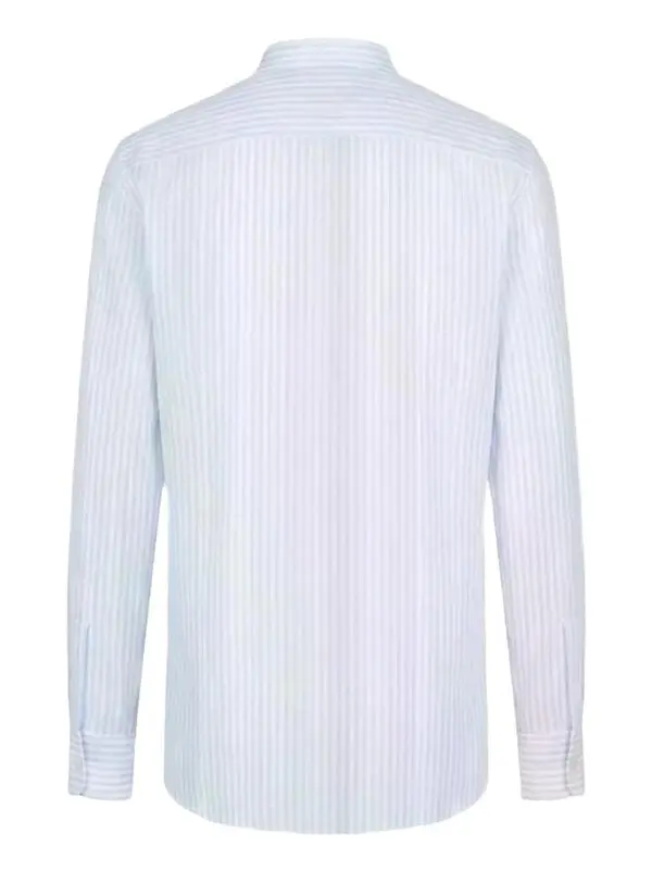 Stefano Ricci Striped Band-collar Shirt - Blue
