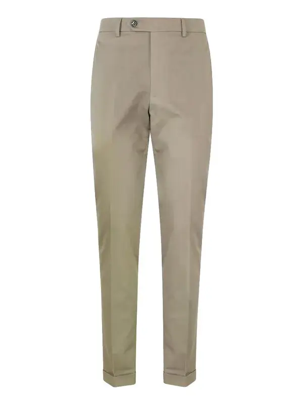 BERWICH Pressed Crease Turn-up Trousers - Neutrals