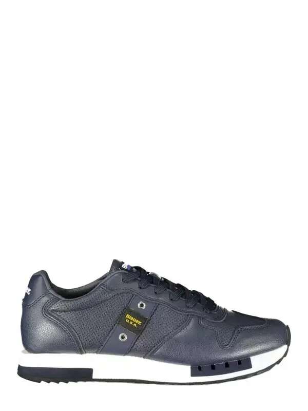 BLAUER. Perforated Leather Sneakers - Blue