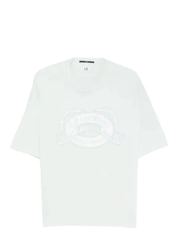 C.P. COMPANY Logo-embroidered T-shirt - Blue