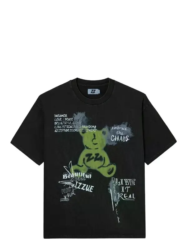 Izzue Graphic-print Cotton T-shirt - Black