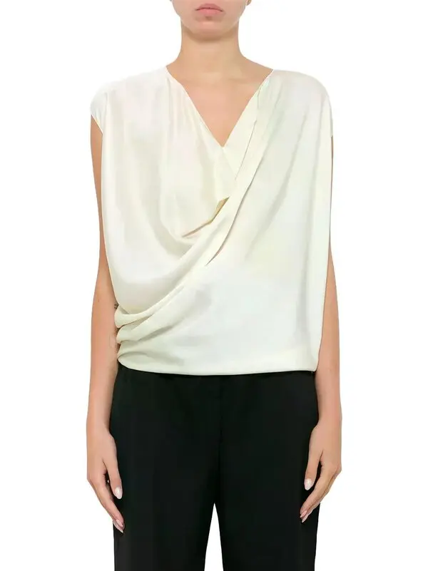 LANVIN Sleeveless Draped Top - Neutrals