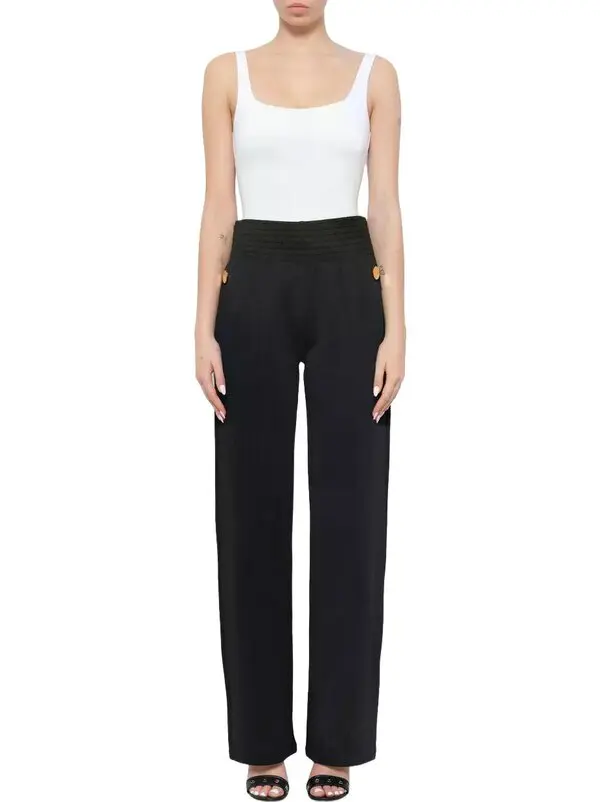 Givenchy Straight Leg Trousers With Gold-tone Stud Detailing - Black