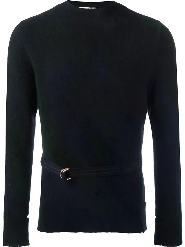 Givenchy Distressed Crew Neck Sweater - Black
