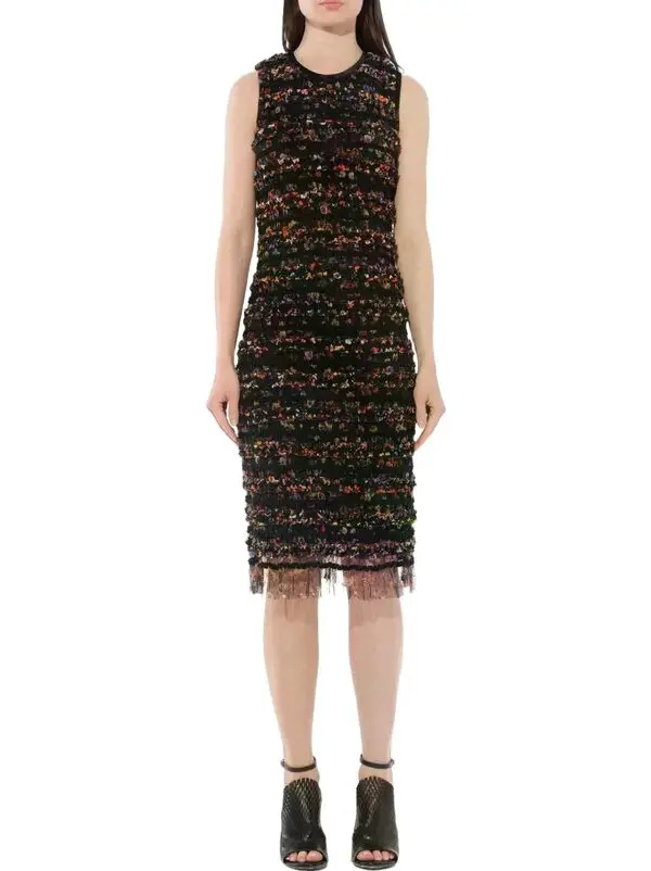 Givenchy Ruffle-textured Midi Dress - Black