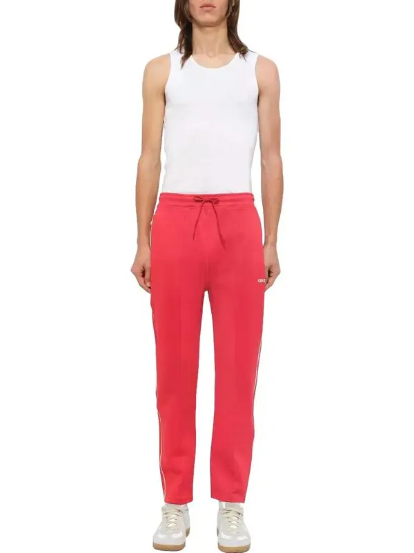 Kenzo Logo Print Cotton Blend Sweat Pants - Red