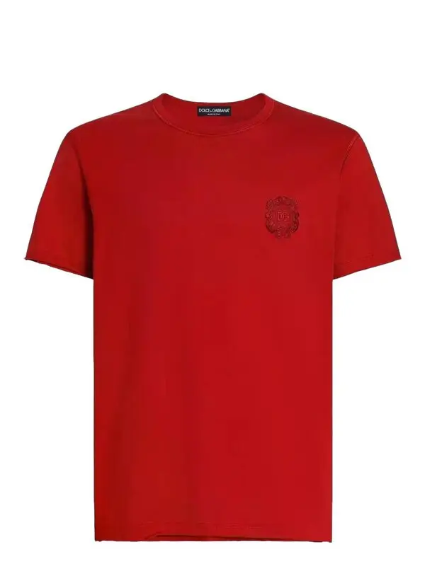 Dolce & Gabbana Cotton T-shirt With Patch - Red
