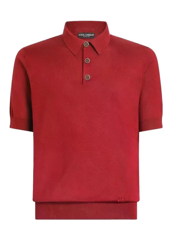 Dolce & Gabbana Polo Shirt In Smooth Silk - Black