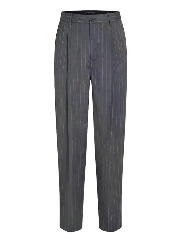 Karl Lagerfeld Pinstripe Pleated Trousers - Grey