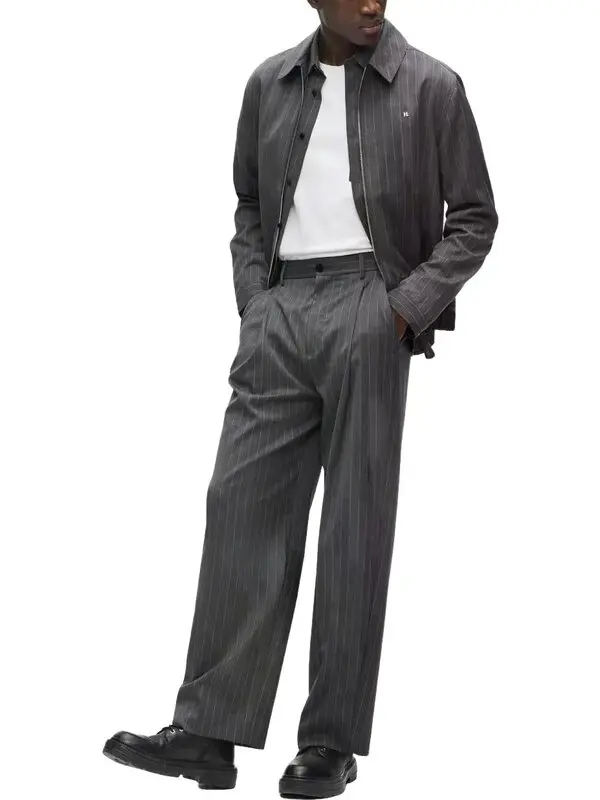 Karl Lagerfeld Pinstripe Wool-blend Jacket - Grey