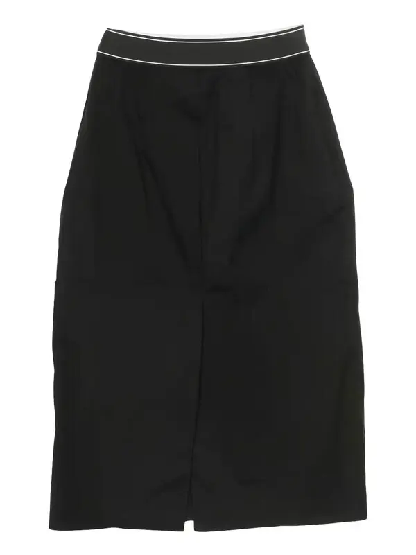 Prada 2000s Logo Waistband Skirt - Black