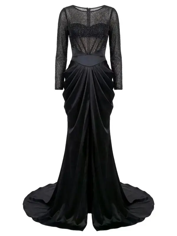 GATTINOLLI BY MARWAN Embroidered Mermaid Dress - Black