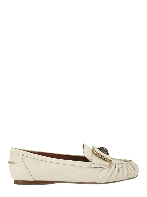 Kurt Geiger Pimlico Leather Moccasins With Embellished Detail - Natural