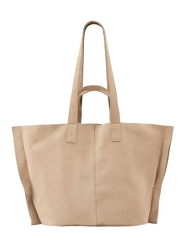 ALLSAINTS Lutece Large Suede Tote Bag - Pinto Brown